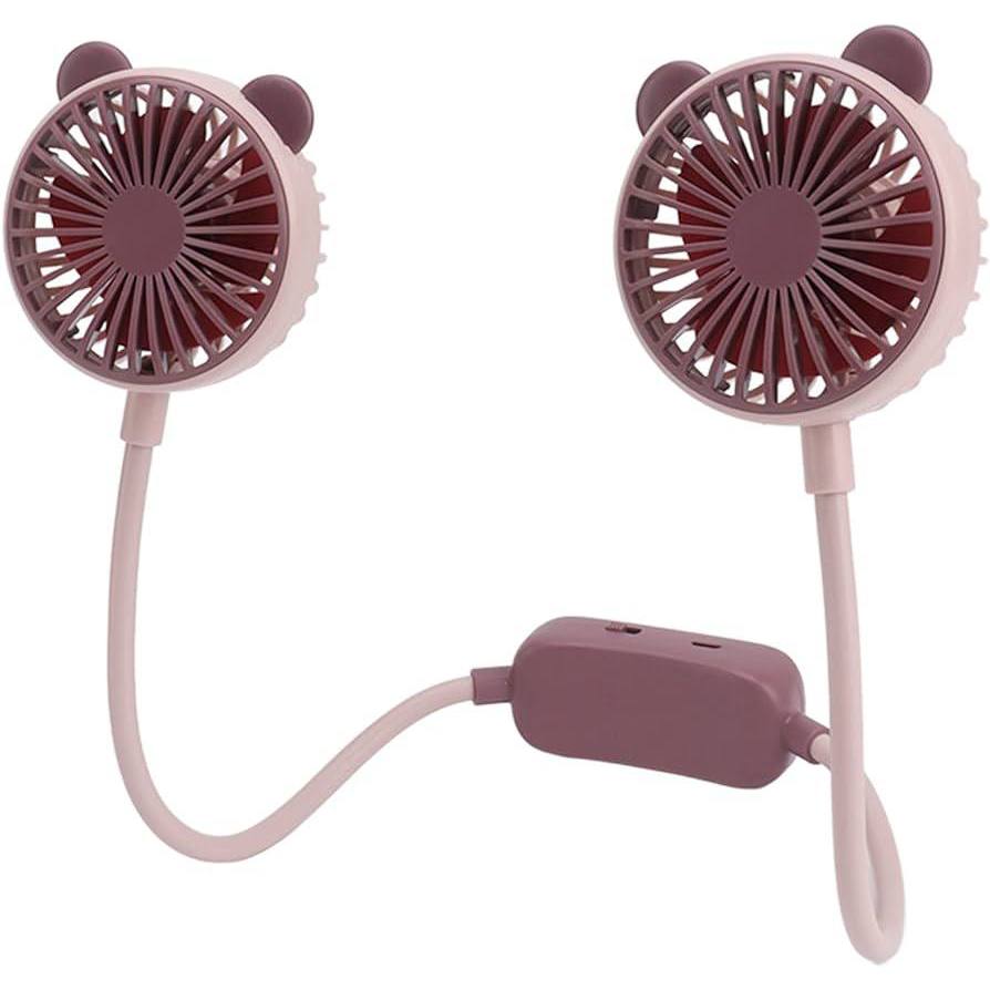 Portable Neck Fan, 2 Gears Wind Speed USB Rechargeable Bendable Hose ...