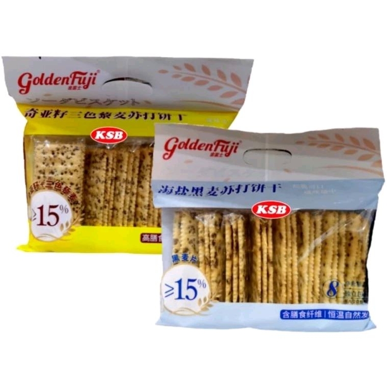 【230g】Golden Fuji Soda Cracker Chia Seeds 奇亚籽三色藜麦苏打饼干/黑麦片 | Shopee Malaysia