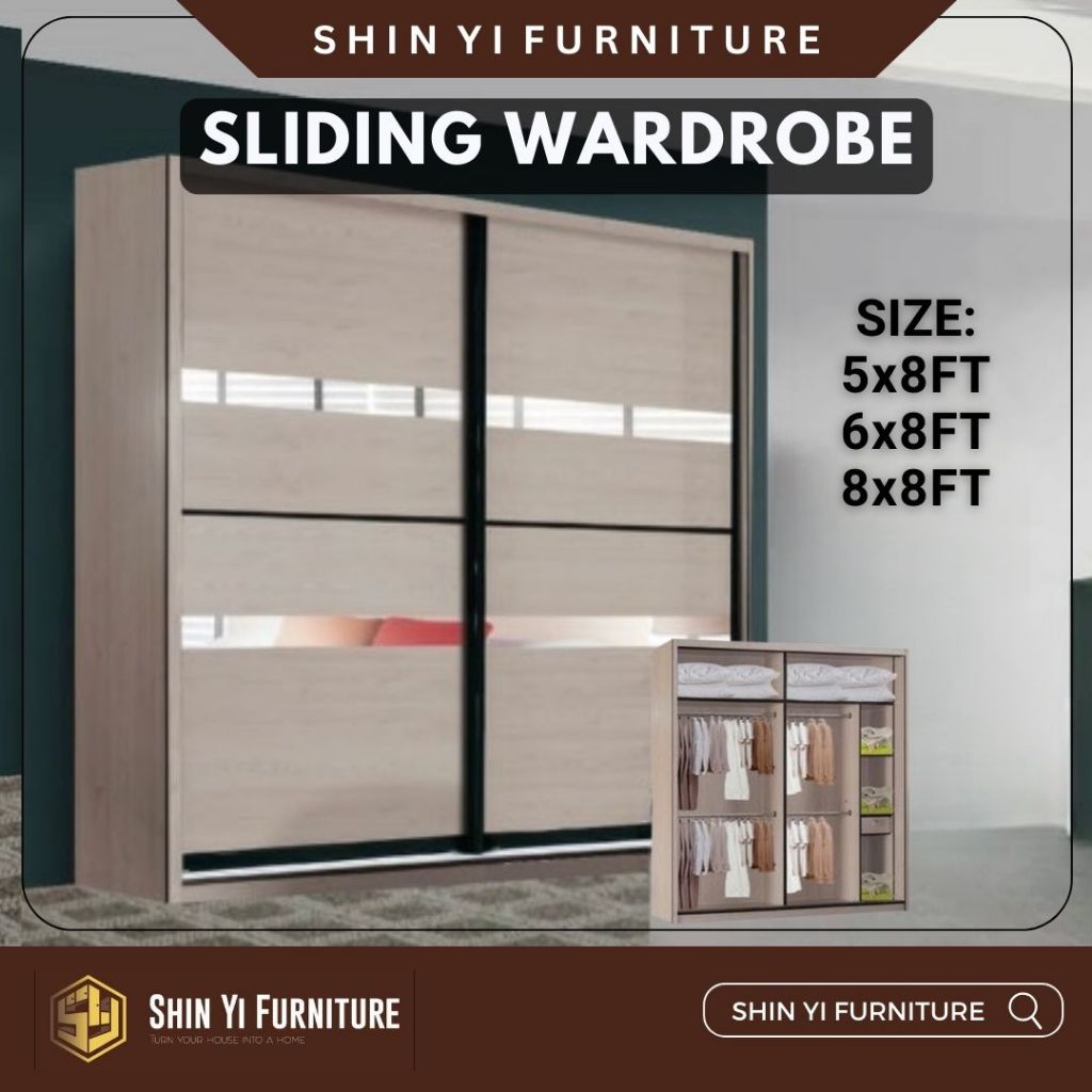 [SARAWAK] 5ft/6ft/8ft/Sliding Doors Wardrobe/Almari Baju Besar/Almari ...