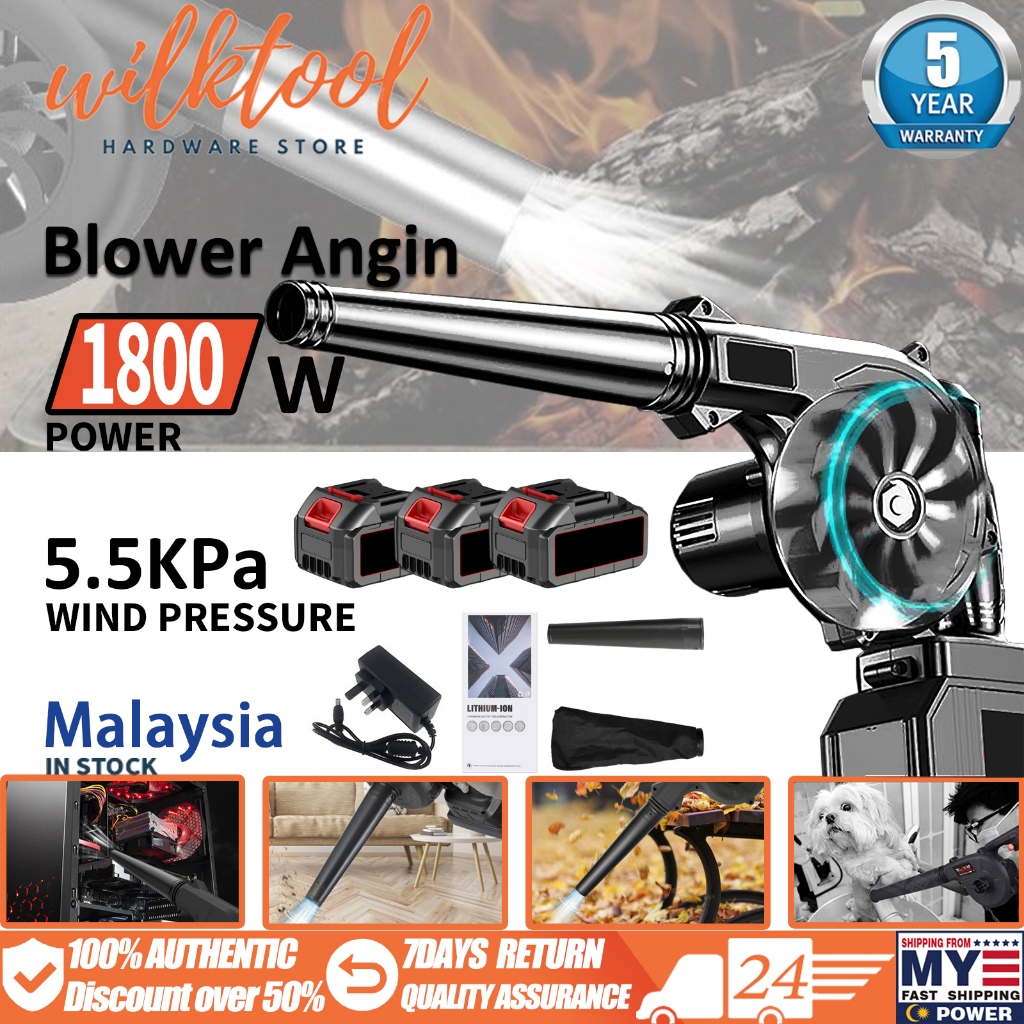 1800W(with 3 batteries) Cordless Blower Angin Air Blower Cordless ...