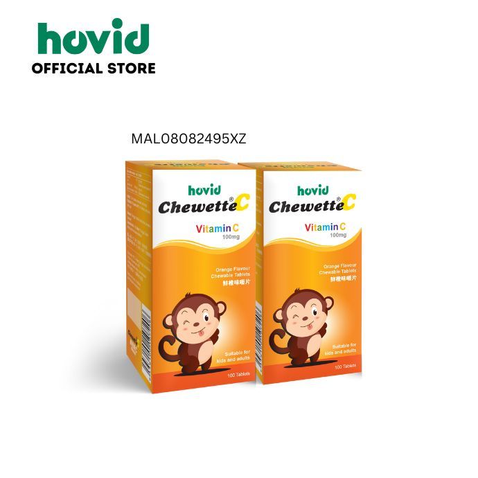 (EXP: AUG 2026) Hovid Chewette C 100mg Orange 100's x 2 | Shopee Malaysia