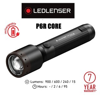 LED Lenser P6R Core 900 Lumens 240 Meter Rechargeable Flashlight ...