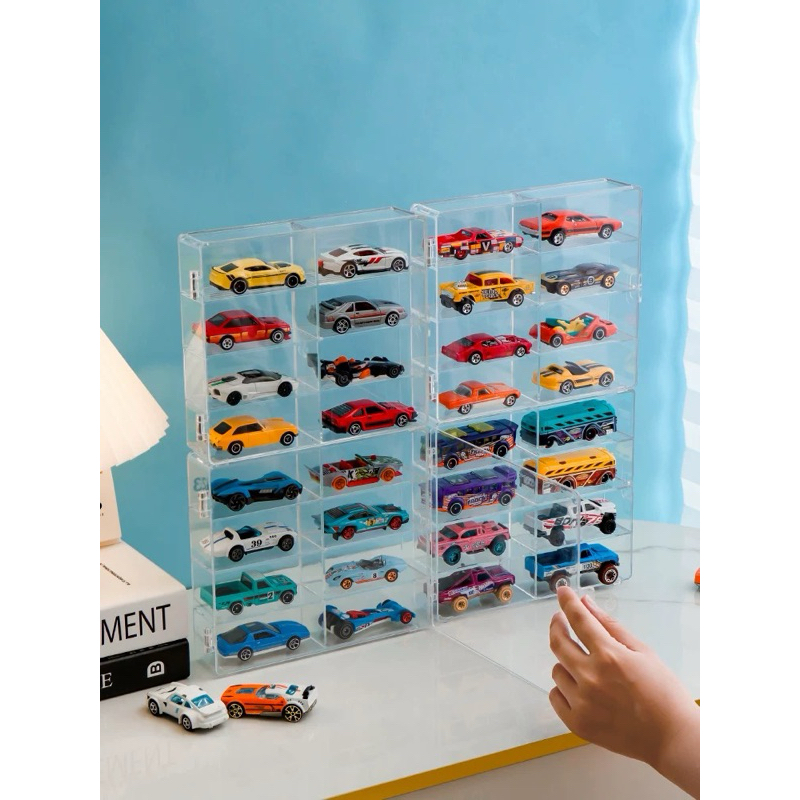 Hot Wheels Display Box 8 slot /2 LEYER 1/64 Diecast Arcylic Transparent ...