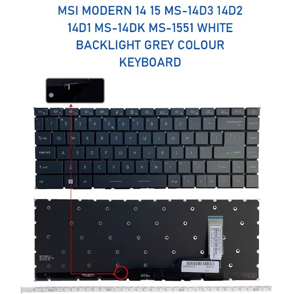 MSI MODERN 14 15 PRESTIGE 15 A10SC MS-16S3 MS-14D3 14D2 14D1 MS-14DK MS-1551 RGB BACKLIGHT BLACK ...