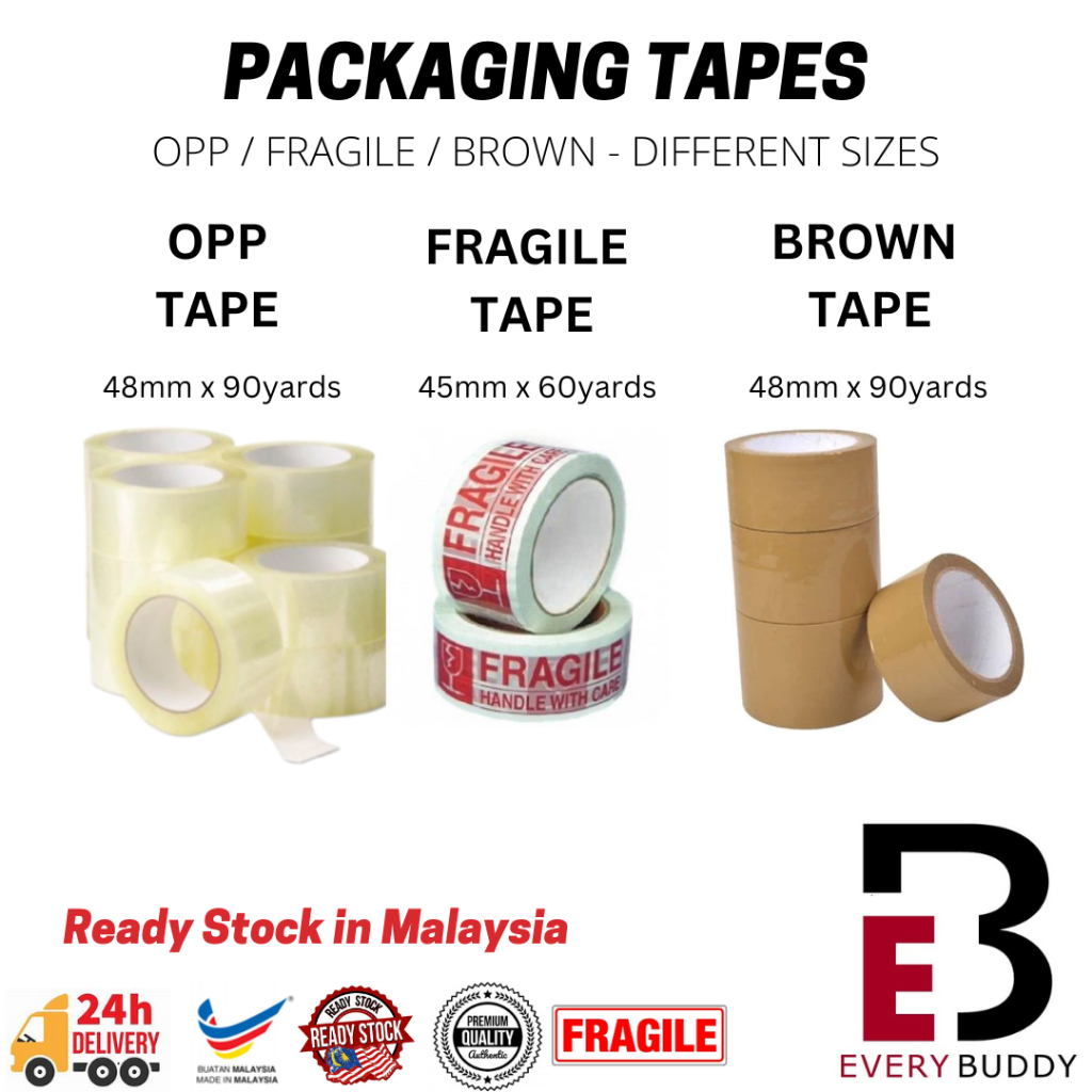 Brown Tape Fragile Tape Packing Opp Tape Transparent Clear Opp Tape ...