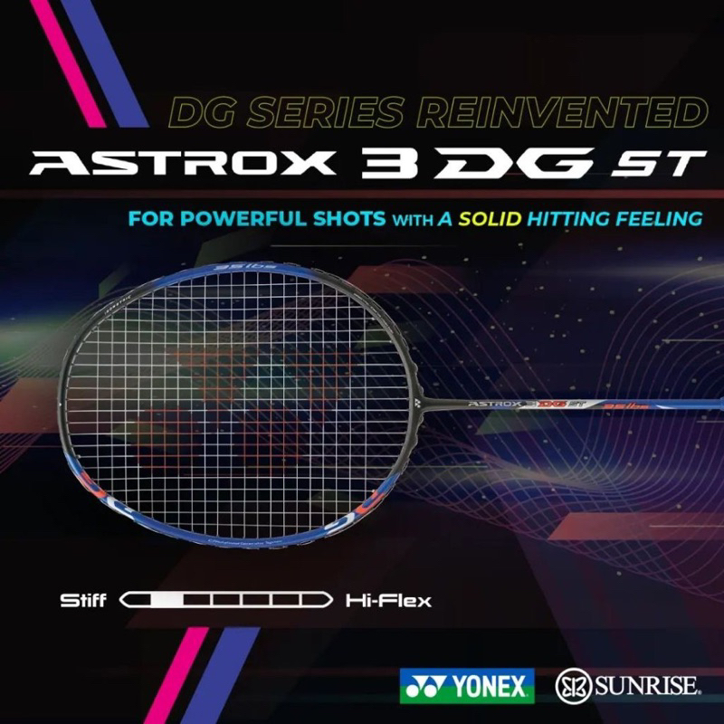 Yonex Astrox 3 DG ST Badminton Rackets (100% Original Sunrise) | Shopee ...