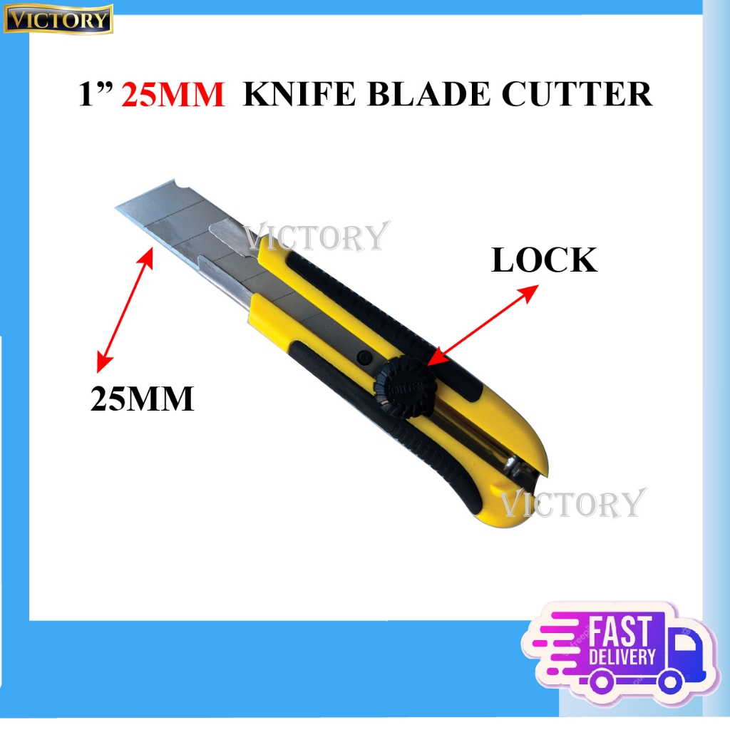 1" 25MM LOCK UTILITY CUTTER /1" 25MM KNIFE BALDE/Pisau Pemotong | Pisau ...