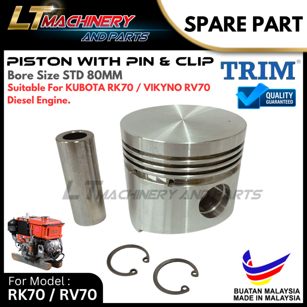 Kubota Vikyno RK70 RV70 Engine Piston with Pin and Clip | Shopee Malaysia