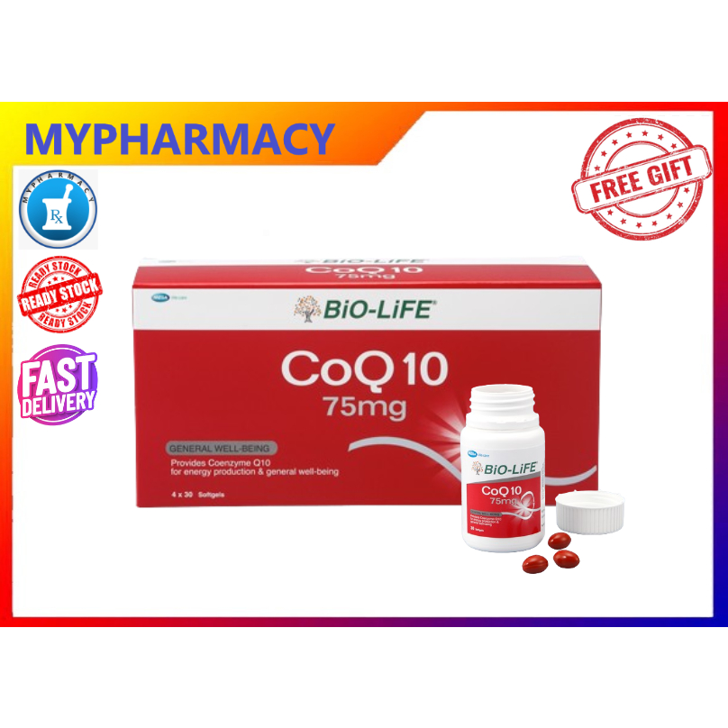 BIO-LIFE CoQ10 75mg Capsule 30's x 4 [Boost Heart Muscle Function ...