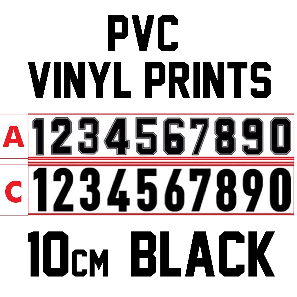 BLACK PVC VINYL 10cm NUMBERS 0-1-2-3-4-5-6-7-8-9 for Heat Press ...