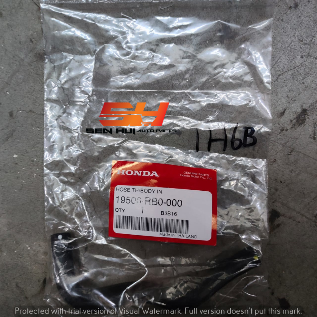 Honda WATER HOSE throttle body in x water outlet 19506-RB0-000 Genuine ...