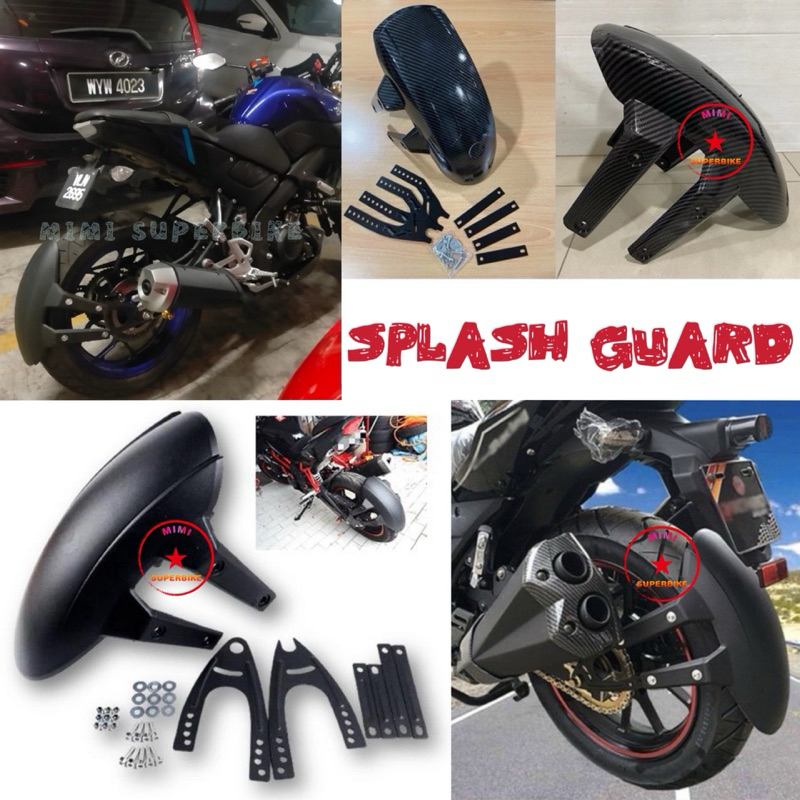 MOTORCYCLE UNIVERSAL SPLASH GUARD CARBON BLACK R15 MT15 R25 MT25 ...
