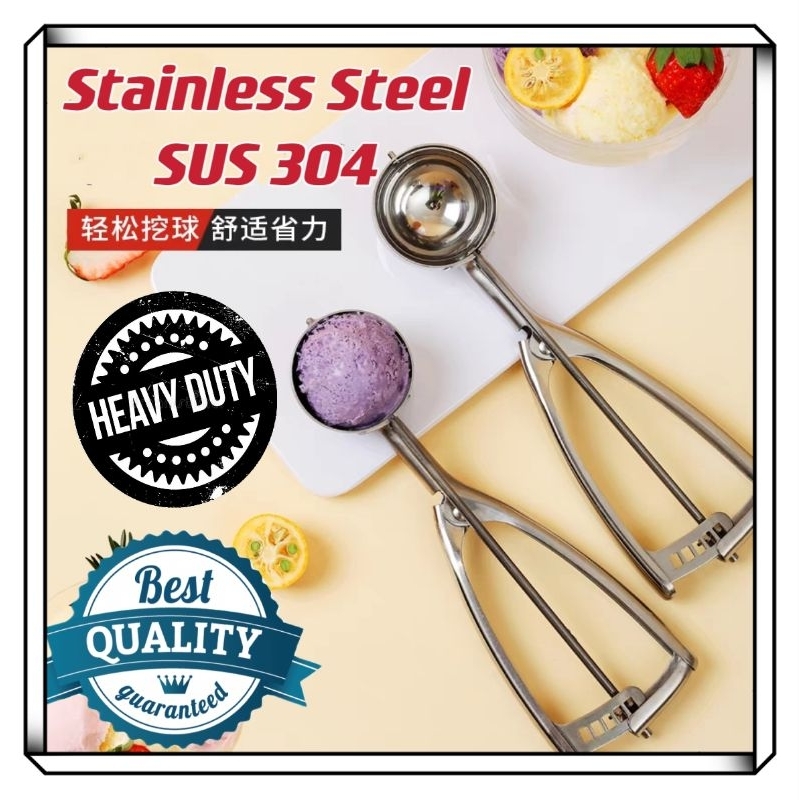 (MKitchenware)SUS304 18/8 Heavy Duty Stainless Steel Ice Cream Scoop ...