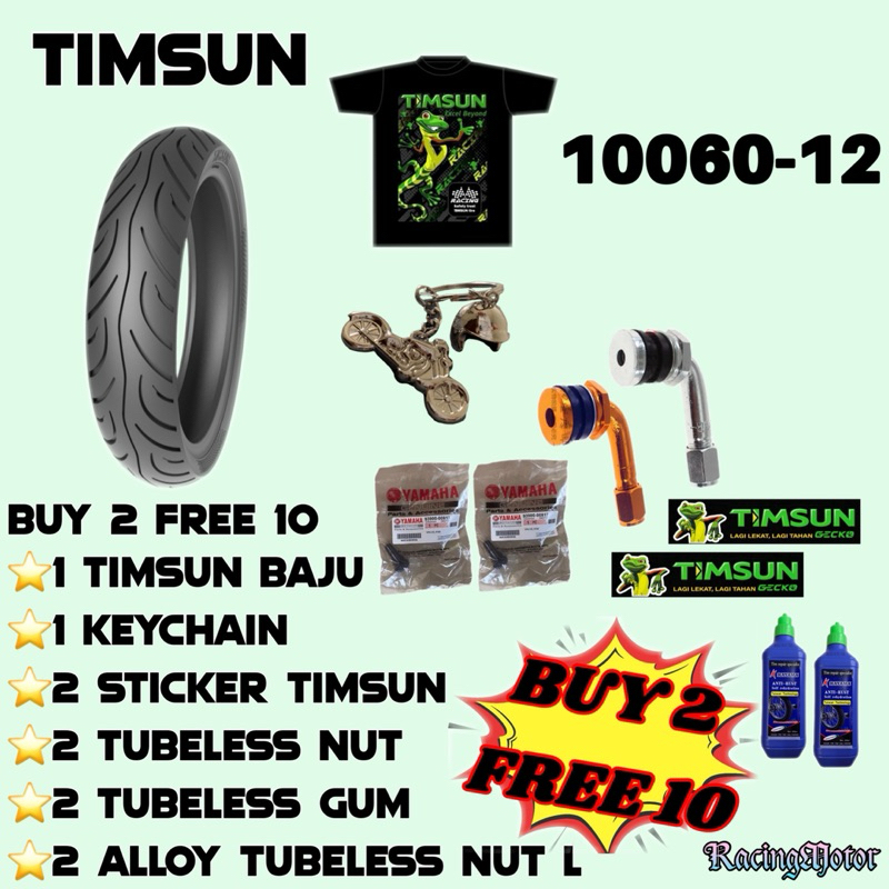 🔥Free Gift🔥TIMSUN Tayar Tubeless TS631 100/60-12 | Shopee Malaysia