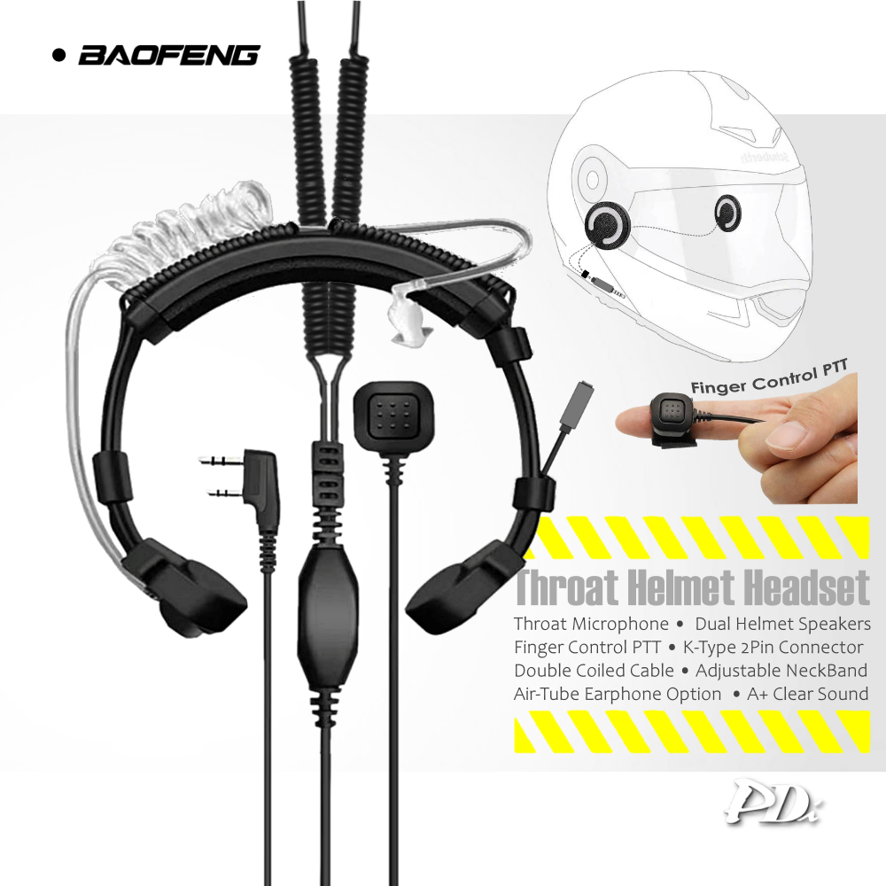 Throat Mic Helmet Headset Finger PTT 2-Pin Connector | Shopee Malaysia