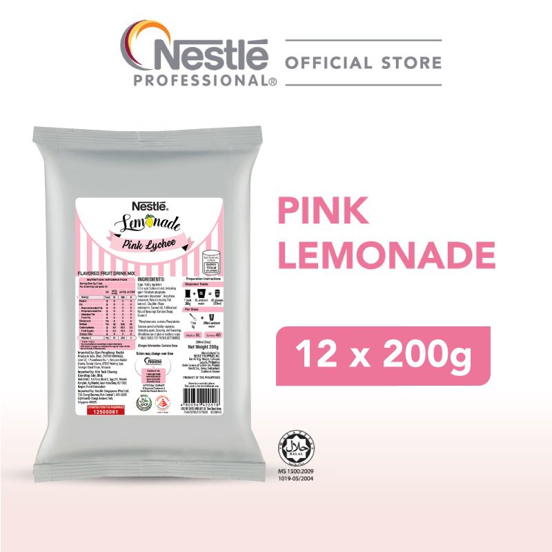 NESTLE Pink Lemonade Jus Lemon & Laici - 200g x 12 (1 carton) | Shopee ...
