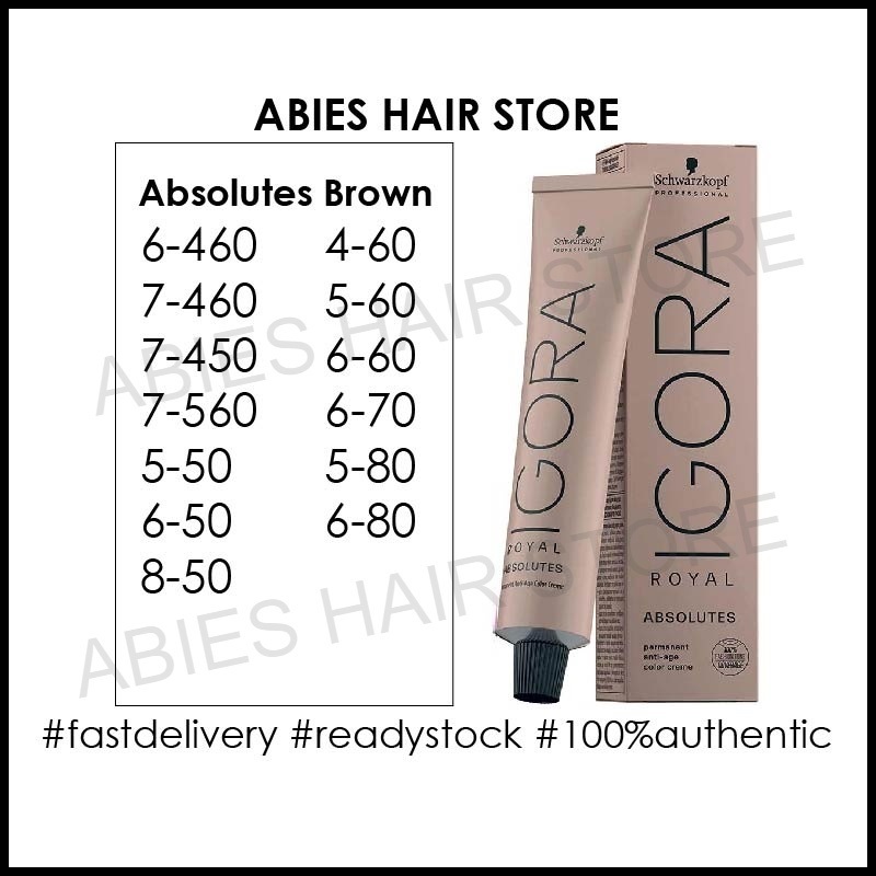 (Absolutes) Schwarzkopf Igora Royal Color Tube 60ml (Developer Excluded ...