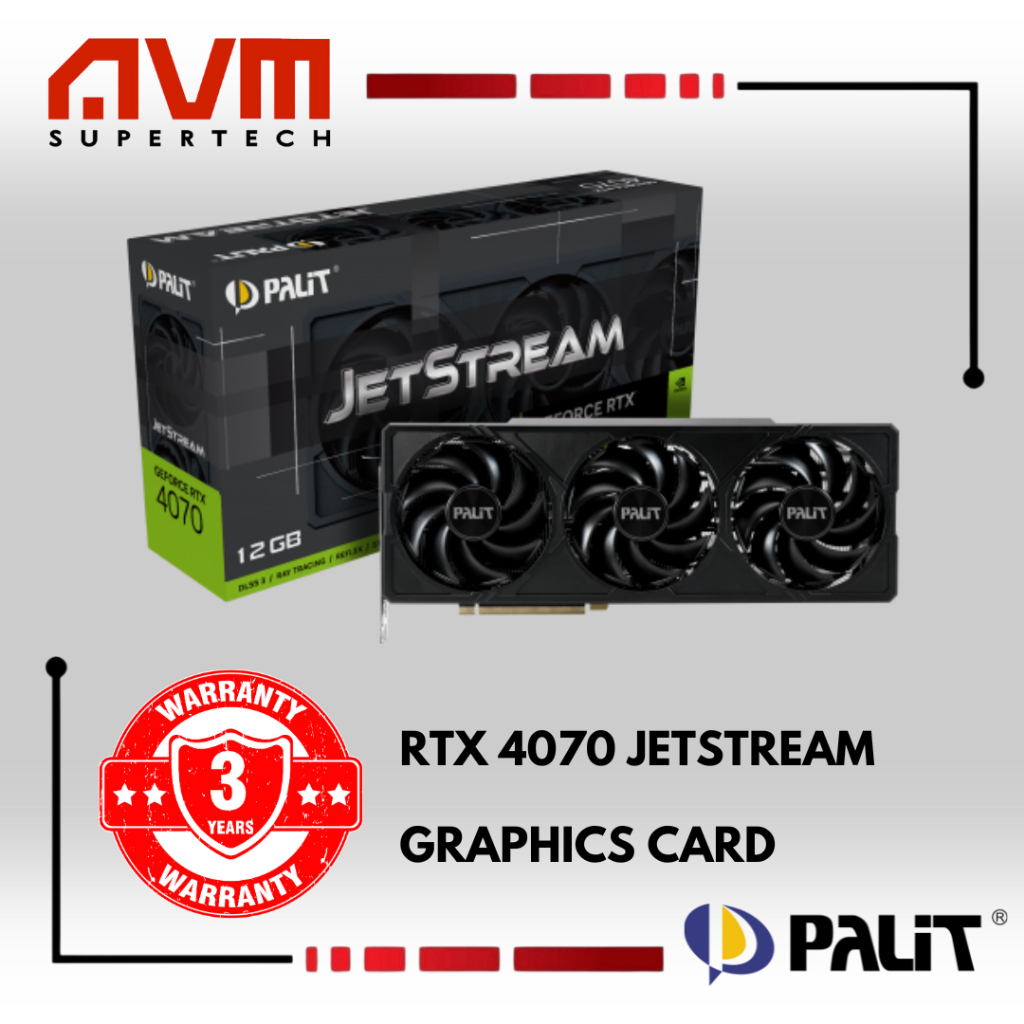 AVM PALIT GeForce RTX 4070 JETSTREAM 12GB GDDR6X GPU Graphics Card ...