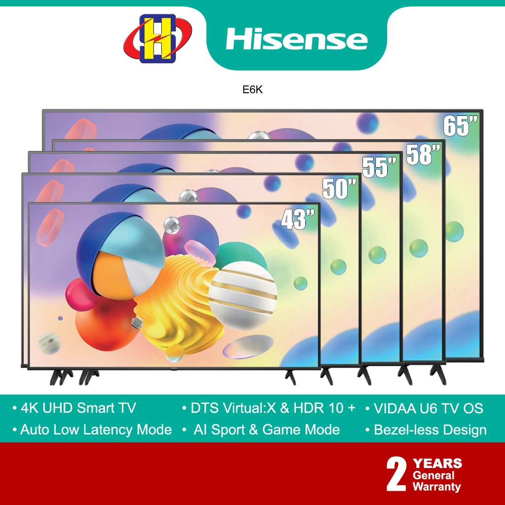 [FREE SHIPPING] Hisense 4K UHD TV (43"/50"/55"/58"/65") Dolby Vision ...