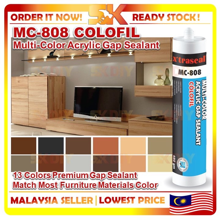XTRASEAL MC-808 Colofil Multi-Colour Acrylic Gap Sealant 480g Gap Filler Acrylic Silikon Sealant ...