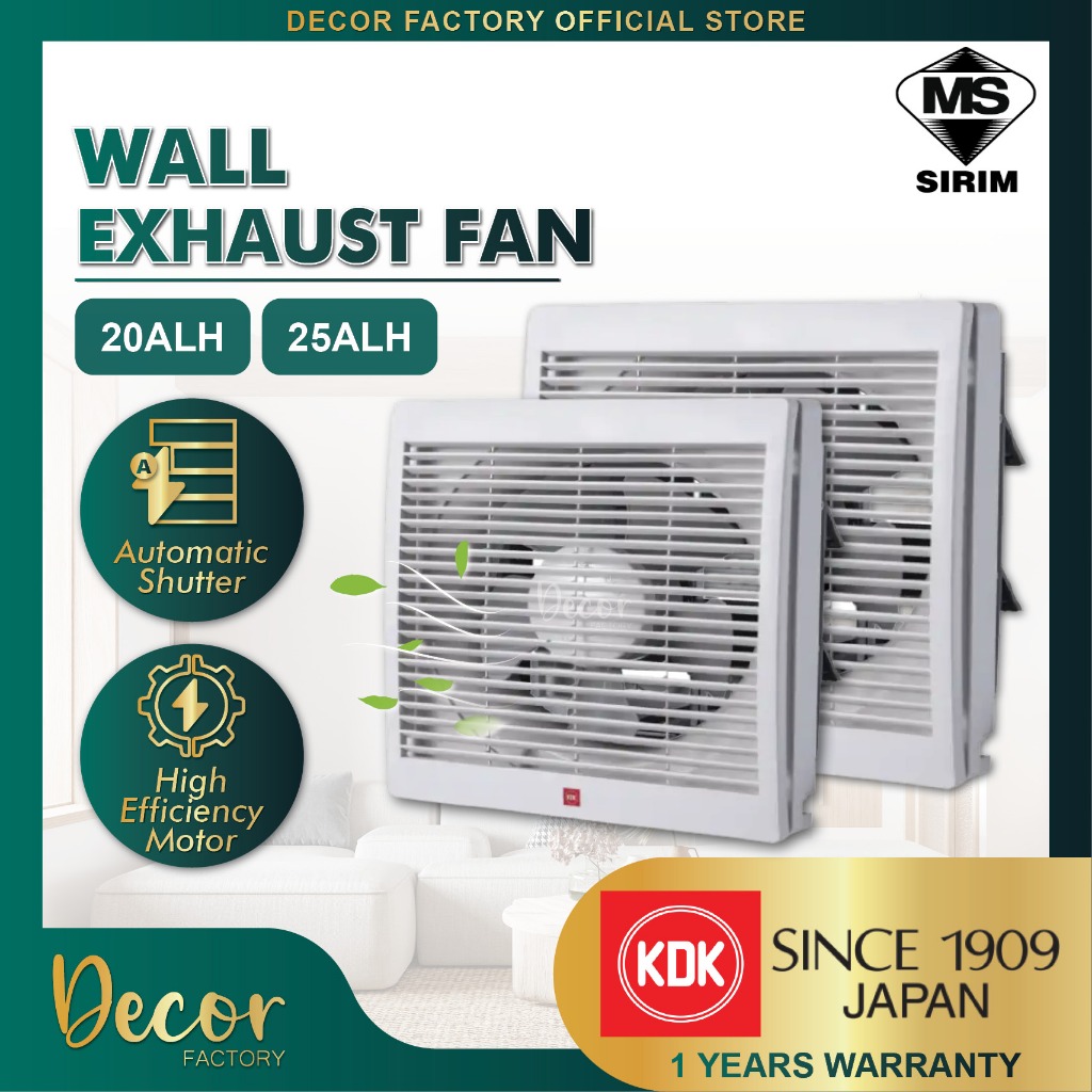 KDK 20ALH 8''20cm / KDK 25ALH 10''25cm Wall Exhaust Ventilating Fan ...