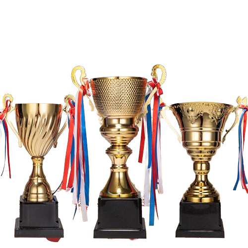 T2 Trophy Cup Metal with Ribbon ; Piala Trofi Logam dengan Reben ...