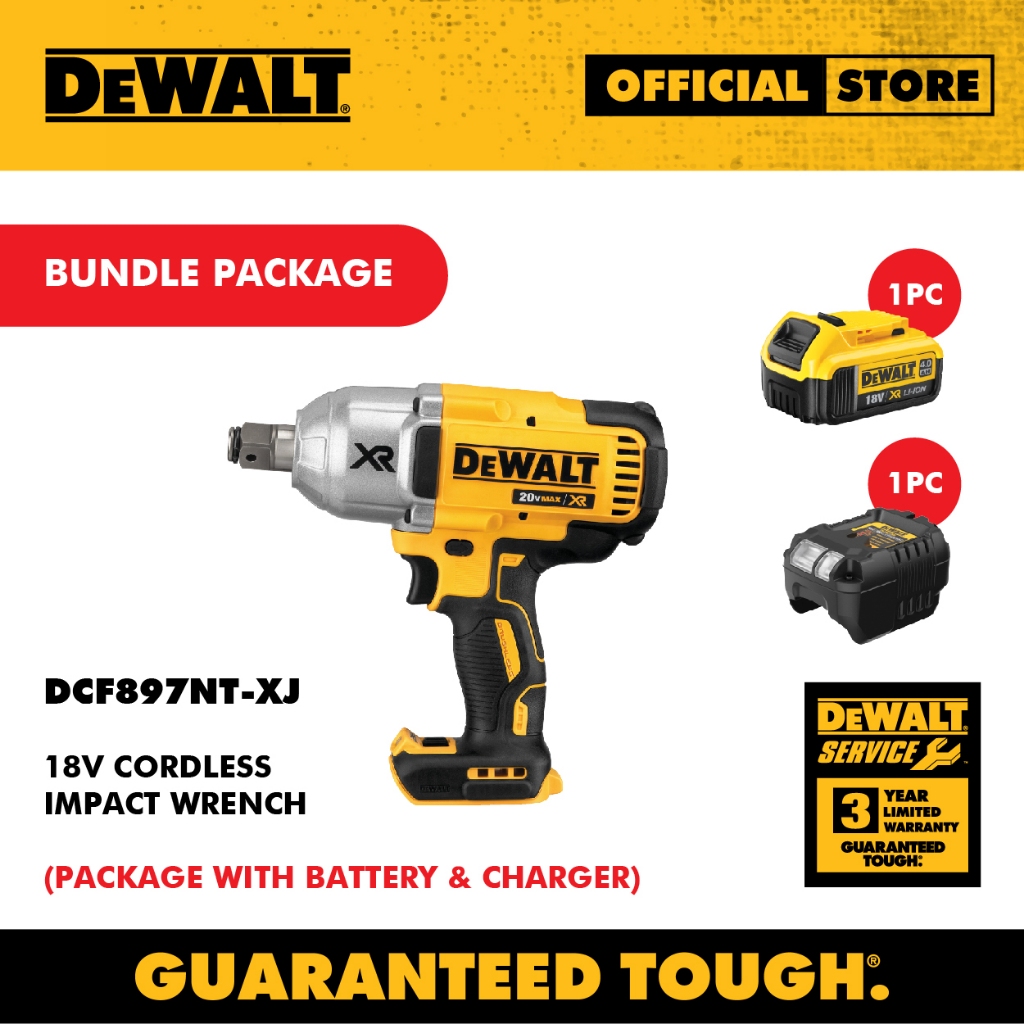 Combo package - DEWALT DCF897NT-XJ Cordless Impact Wrench 18V (Bare ...