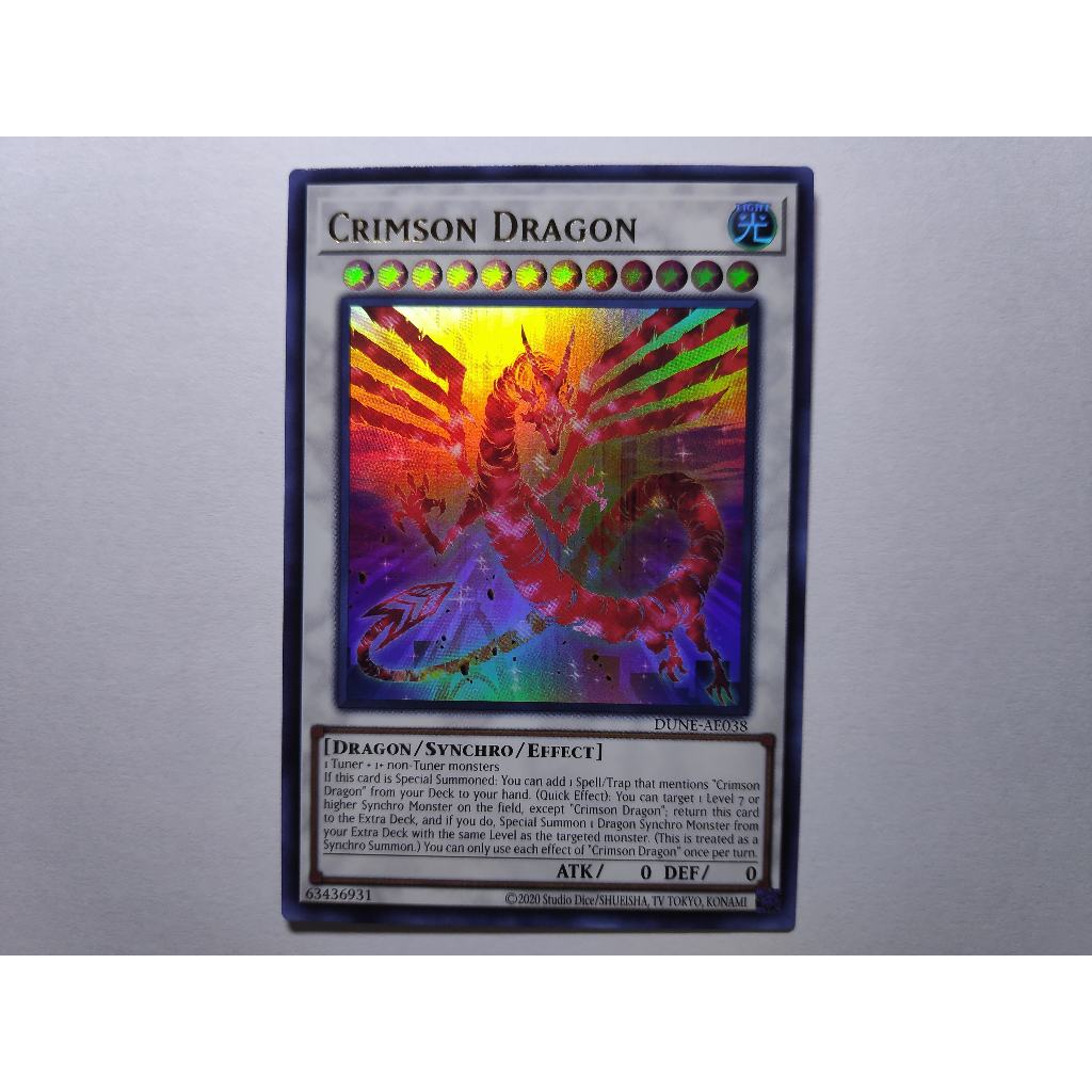 YuGiOh Asia English YGO AE (Ultra Rare/Ultimate Rare) DUNE-AE038 "Crimson Dragon" | Shopee Malaysia