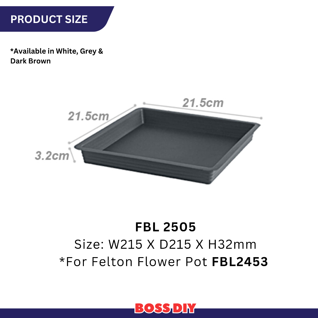 Felton Square Saucer 2504, 2505, 2506, 2507, 2508 Flower Plant Deco ...