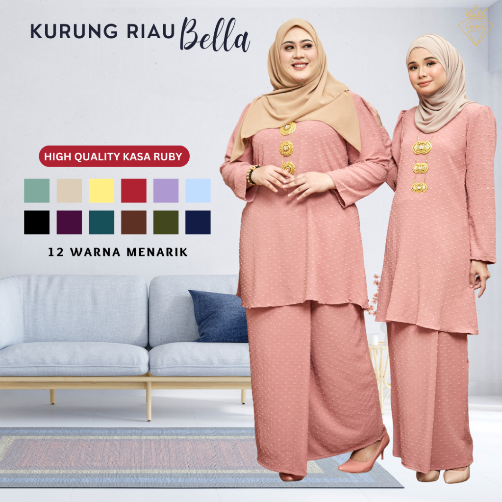 Baju Raya 2025 Viral Kurung Moden Riau Plus Size Ironless Tak Perlu ...
