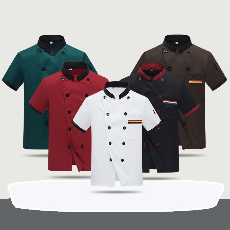 【Ready Stock】Chef Uniform Chef Clothes Short Sleeve Waitress Uniform ...