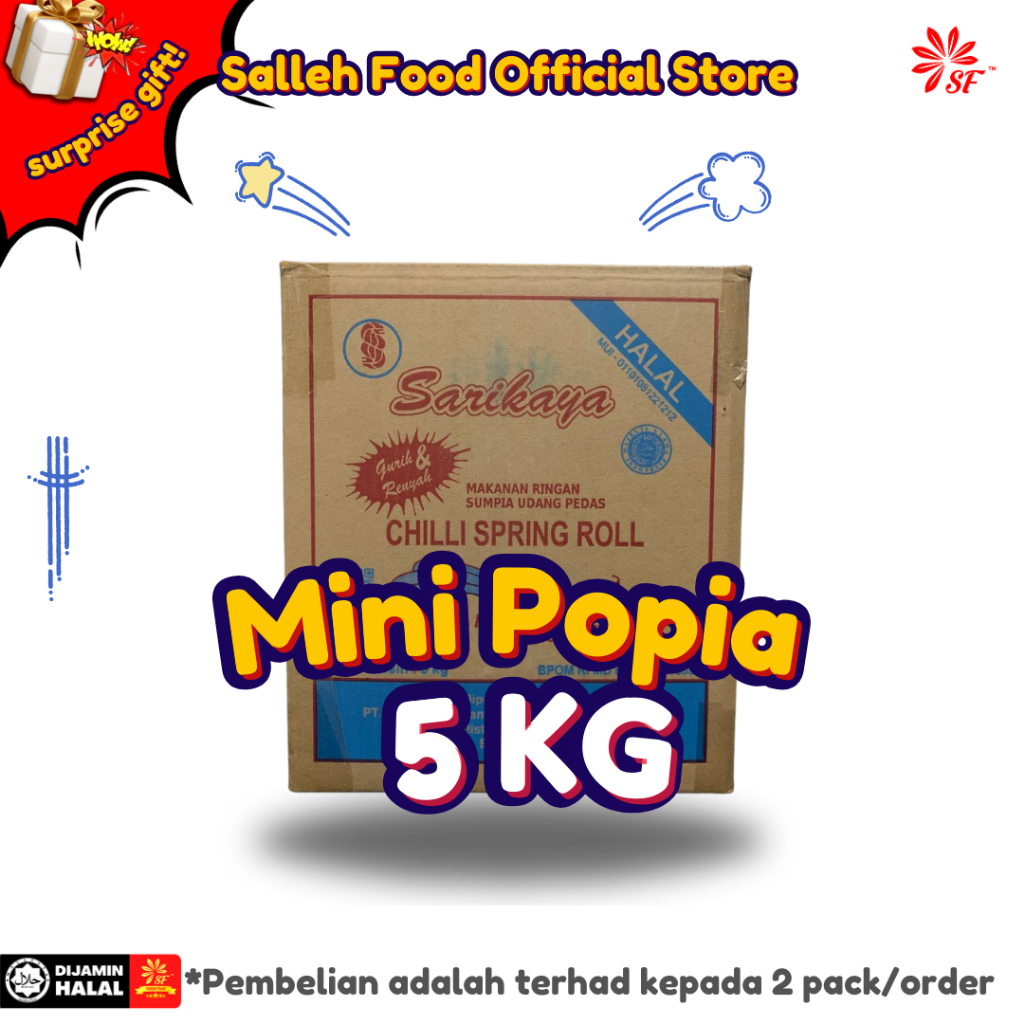 Snack Popia Udang [5kg] [𝗦𝗮𝗹𝗹𝗲𝗵 𝗙𝗼𝗼𝗱] | Shopee Malaysia