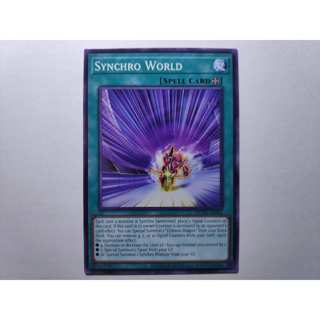 YuGiOh Asia English YGO AE (Common) DUNE-AE051 "Synchro World" | Shopee Malaysia