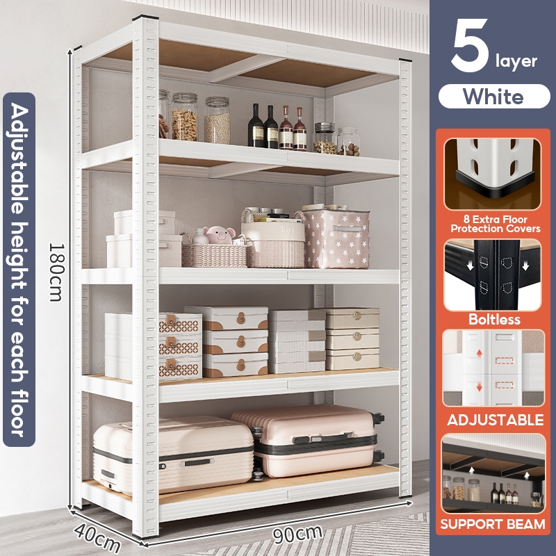 🔥5 Tier Boltless Rack Warehouse Store Home Metal Frame High Load ...