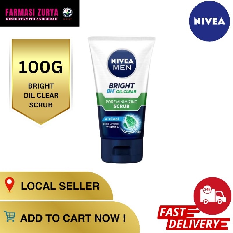 NIVEA MEN BRIGHT OIL CLEAR SCRUB 100g | Shopee Malaysia