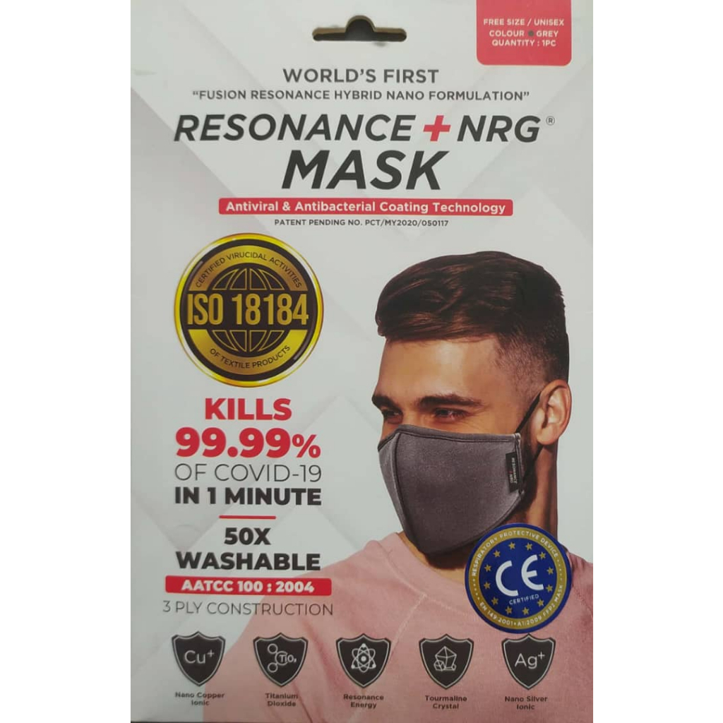 RESONANCE +NRG Mask 3 Ply Adult - Grey | Shopee Malaysia