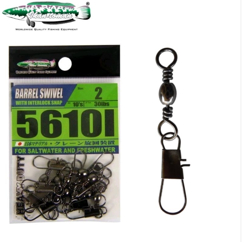 Kekili pancing Ikan Toman Barrel Swivel With Safaty Snap 5610I Provides ...