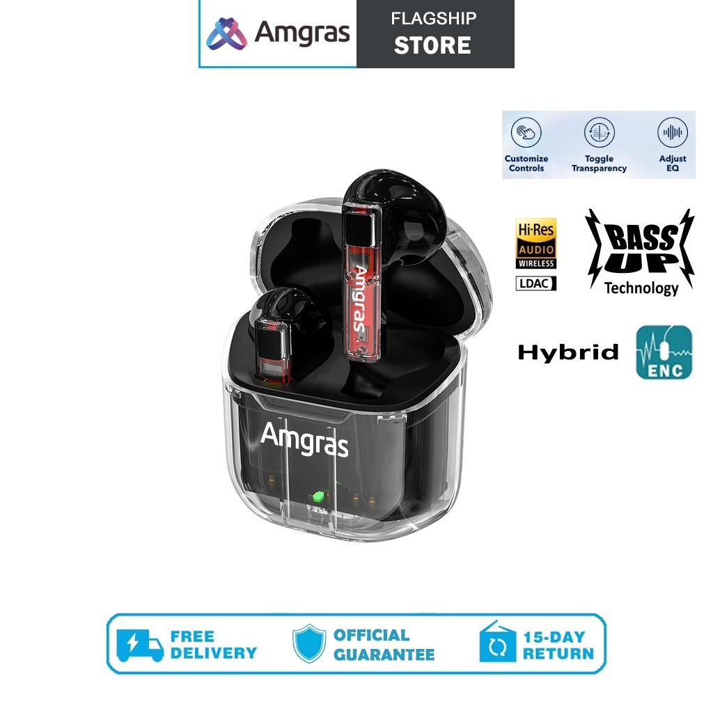Amgras Future Ⅱ Pro Transparent True Wireless Earbuds Bluetooth 5.3 ...