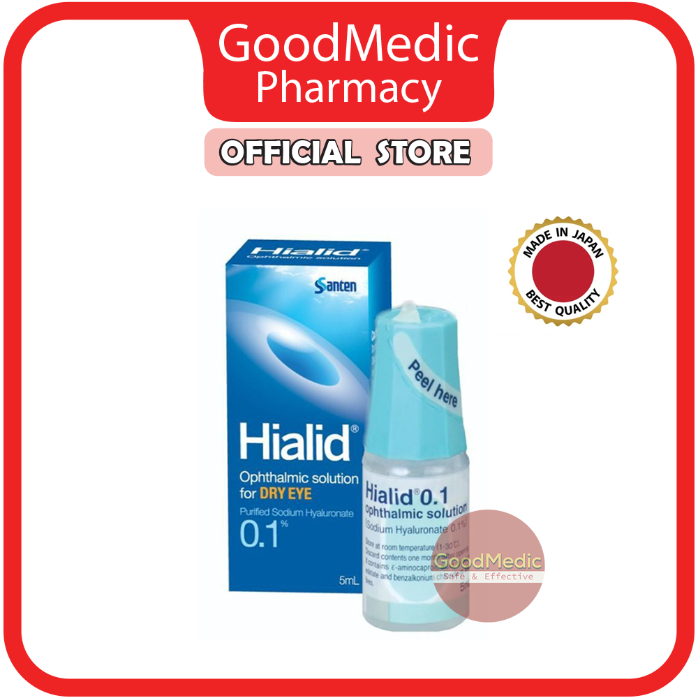 Hialid Ophthalmic Solution Eye Drops with 0.1% Sodium Hyaluronate - 5ml ...