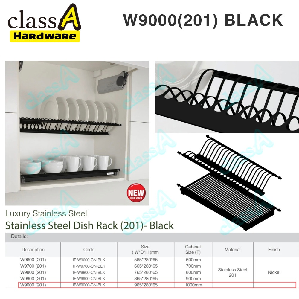 ClassAHW Stainless Steel 304 201 2 Tier Kitchen Cabinet Built In Dish ...