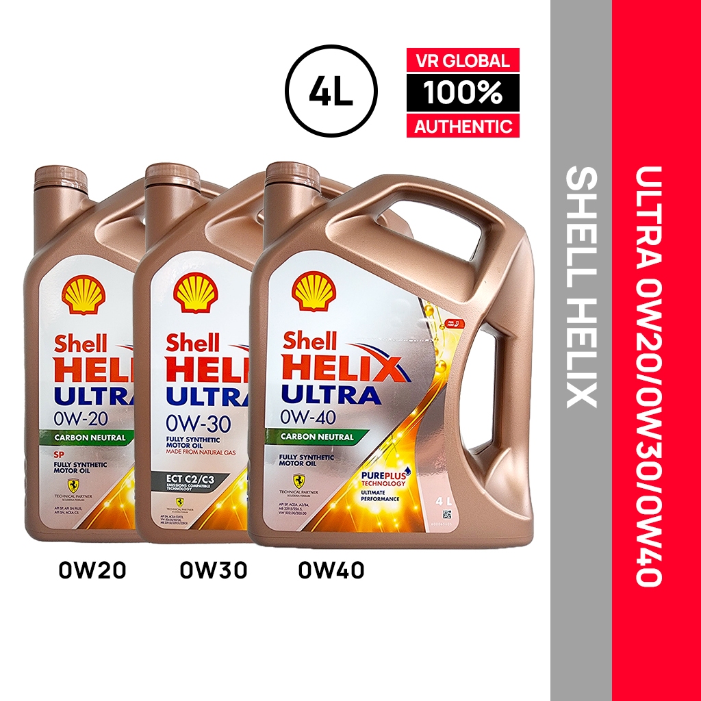 SHELL HELIX ULTRA 0W20 / 0W30 / 0W40 FULLY SYNTHETIC ENGINE OIL / MINYAK ENJIN KERETA THAILAND ...