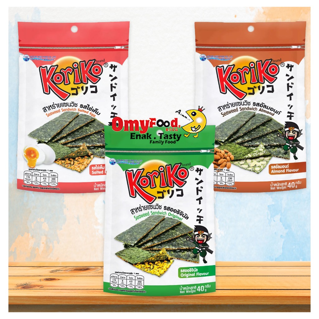 40g KoriKo Seaweed Sandwich [Original / Salted Egg / Almond][OmyFood ...