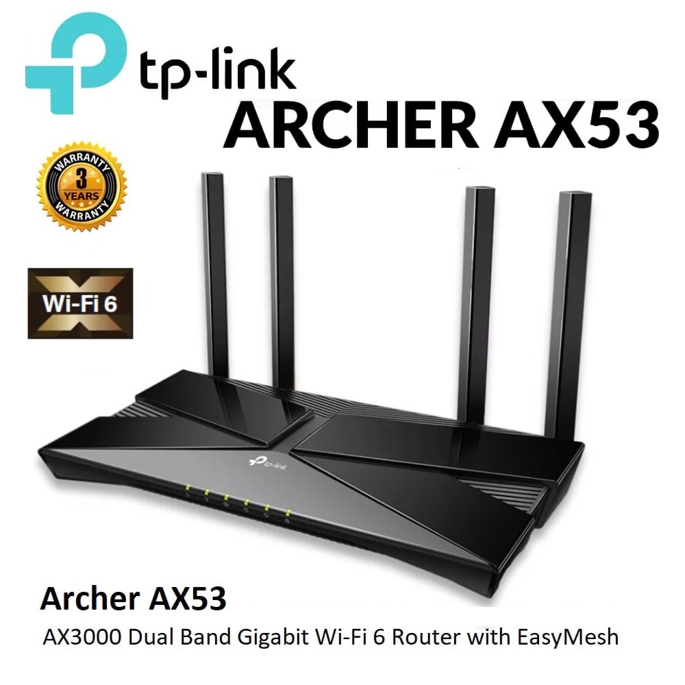 TP-LINK ARCHER AX23/AX53/AX55 AX1800/AX3000 Dual-Band Gigabit WI-FI 6 ...
