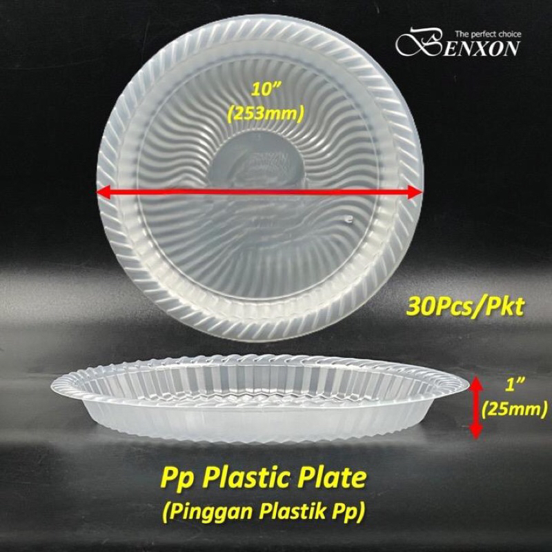 (719) Disposable Plastic Plate / Pinggan Plastik 10”, 30PCS +/-, PALING ...