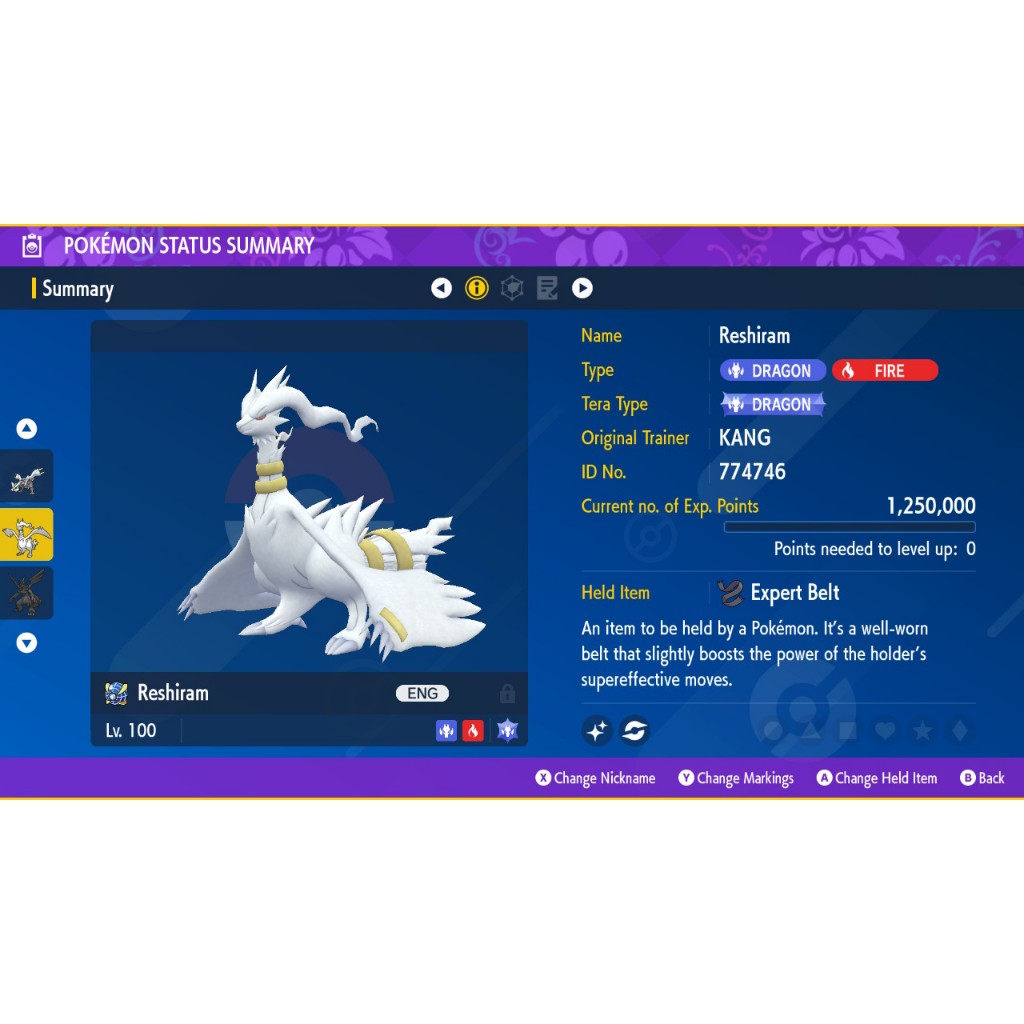 Pokemon Scarlet & Violet - 6IV Shiny Reshiram [Ranked Battle Best Build ...