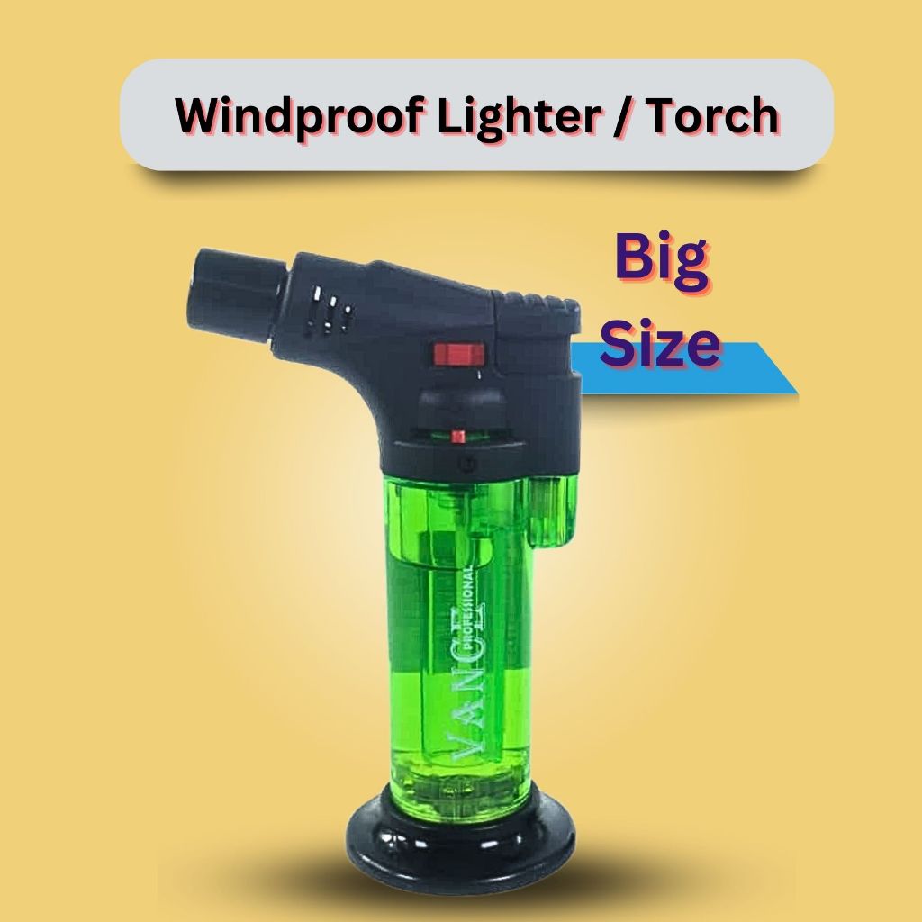 VANCE Lighter Jet Flame Torch Windproof Turbo Fire Refillable Big Size ...