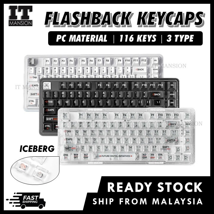ICEBERG Keycaps PC Transparent Keycap RGB Backlit For Mechanical ...