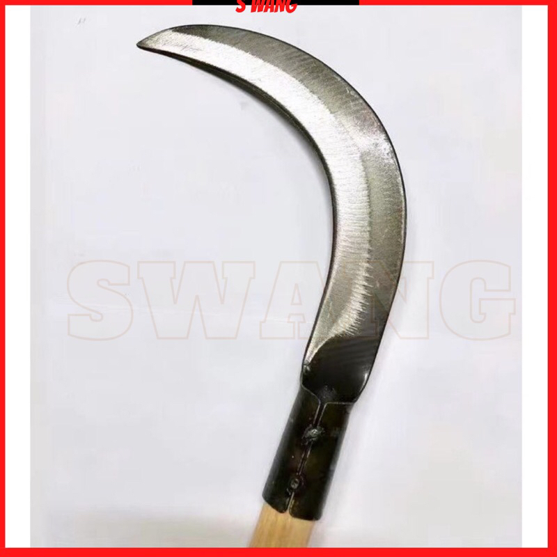 Sabit Rumput Batang Kayu besar dan kecil/Sickle Knife Wood Handle/木柄草镰刀/Grass sickle | Shopee ...