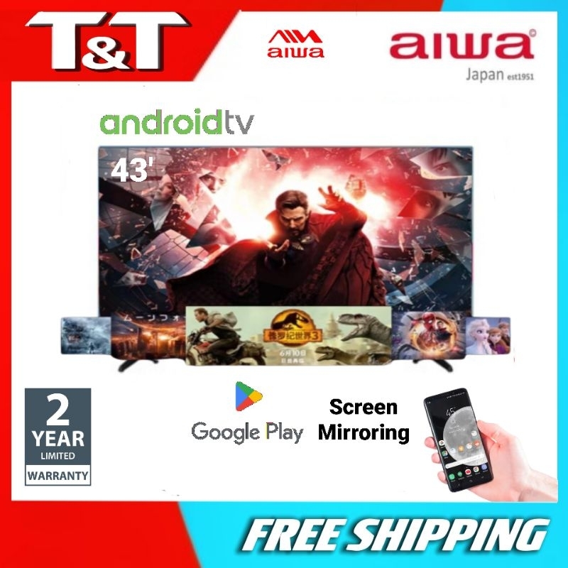 aiwa NEW 43" FULL HD LED T2 TV ANDROID TV SMART TV AW-LED43X9FL ...