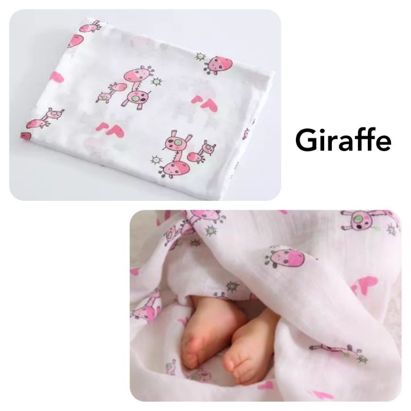 Muslin swaddle 100% cotton big size double layer gauze printed design ...